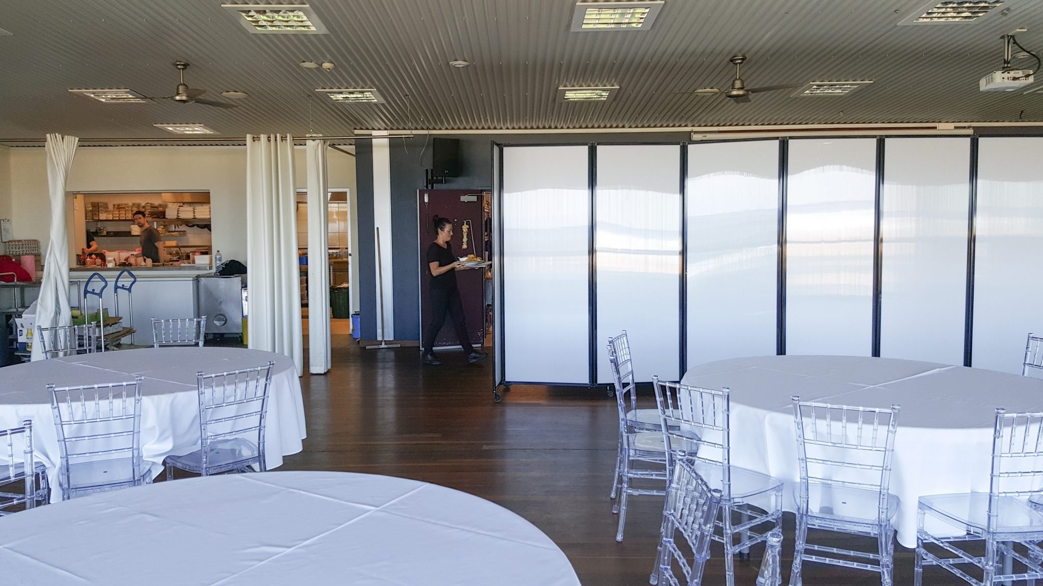 Creating a temporary corridor through a function area from kitchen to ...